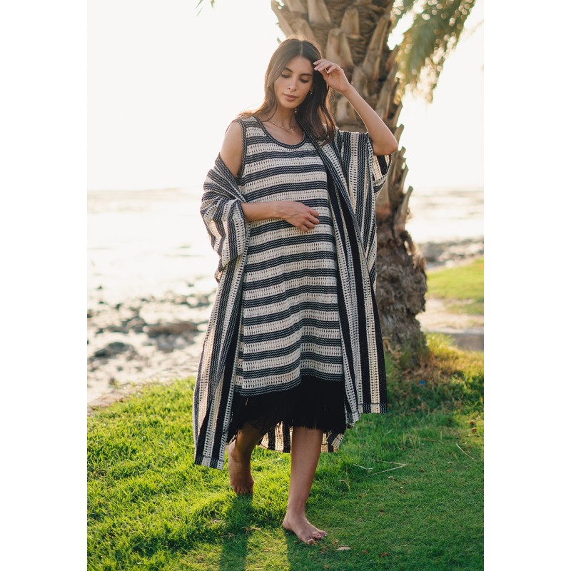 Black and White Towel Coverup Set