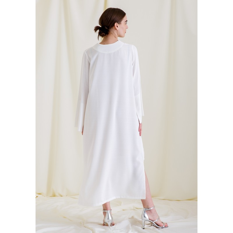 Off-white Midi Dress with Wide Slits