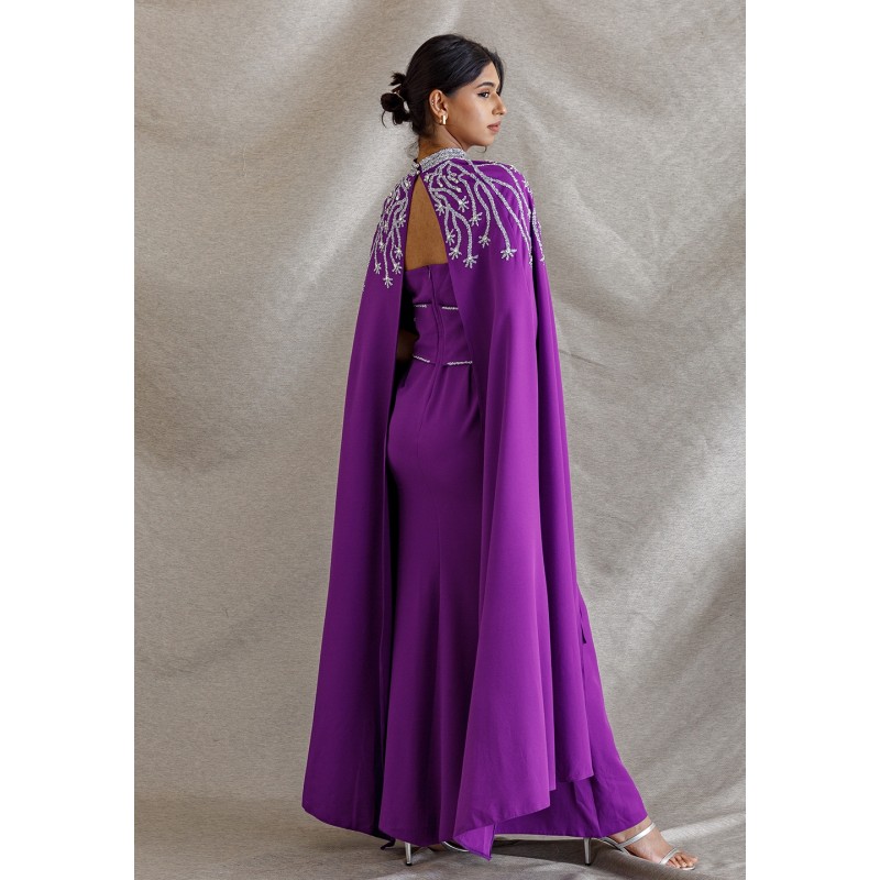 Purple Dress with Cape