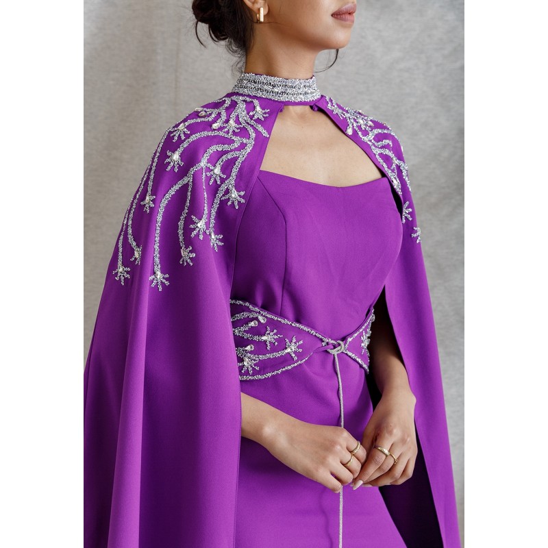 Purple Dress with Cape
