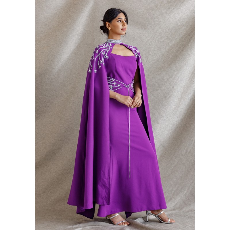 Purple Dress with Cape