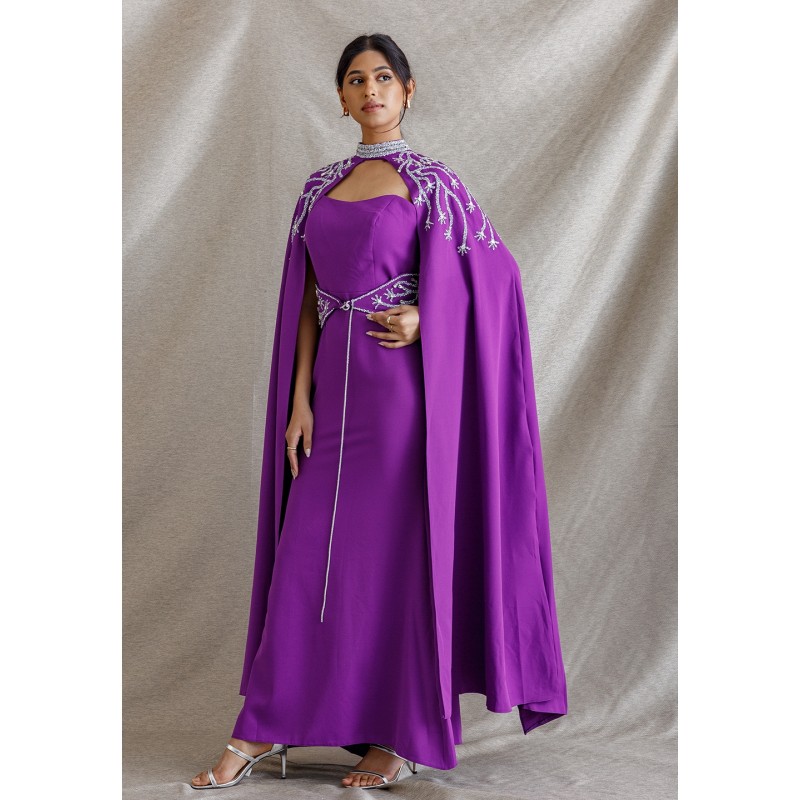 Purple Dress with Cape