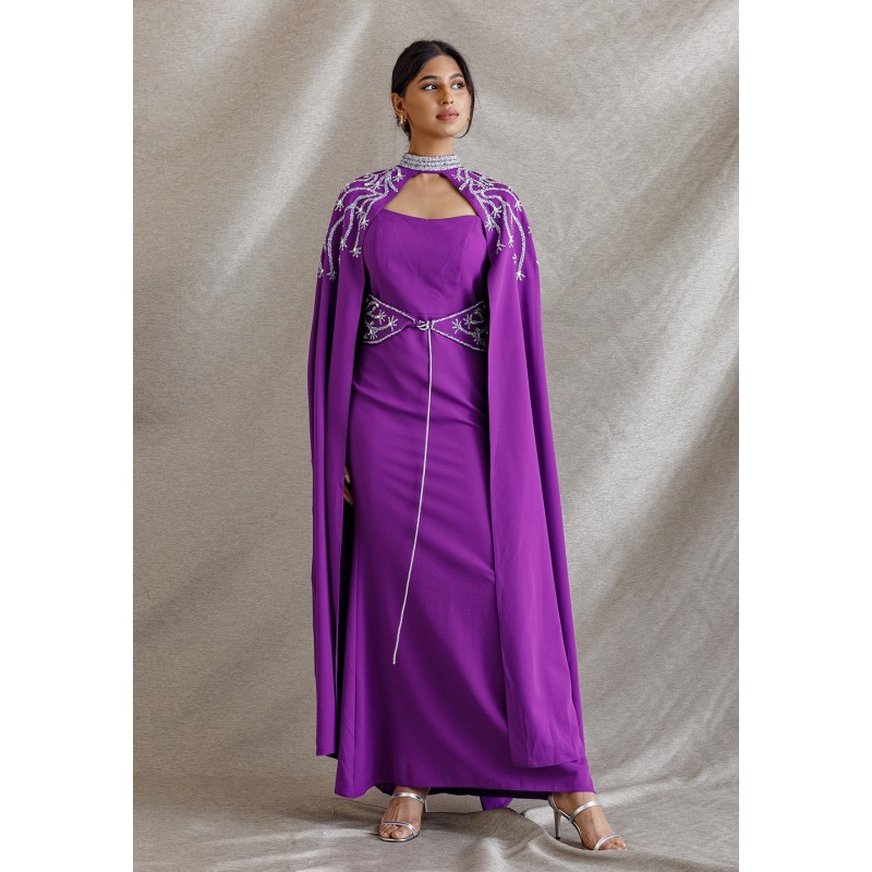 Purple Dress with Cape