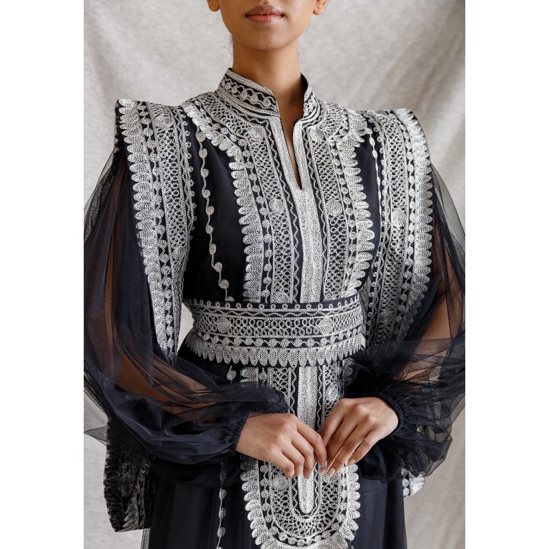 Black and Silver Kuwaiti Thoub