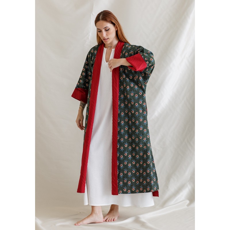 Multiple Colors Reversible Bisht and Dress Set