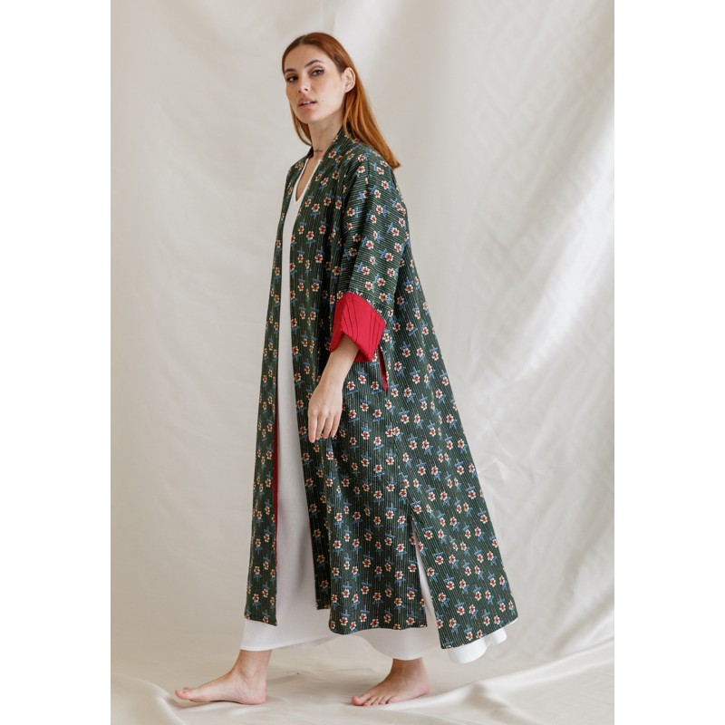 Multiple Colors Reversible Bisht and Dress Set