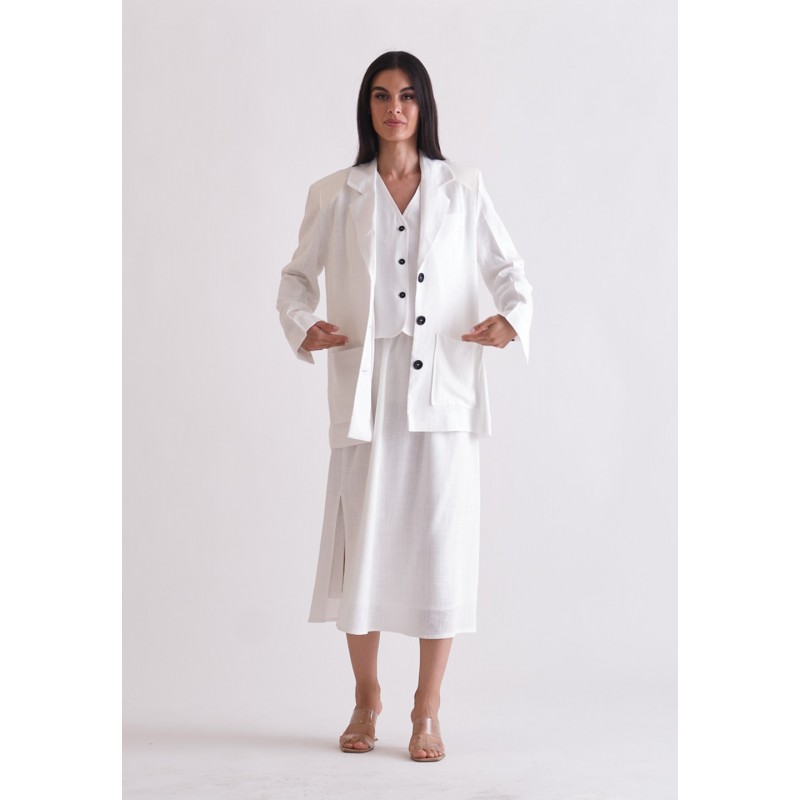 White 3 Piece Suit Set