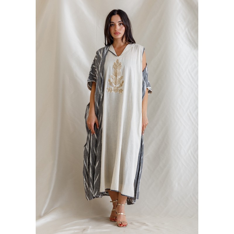 Flower Sleeveless Gold Dotted Bisht Set