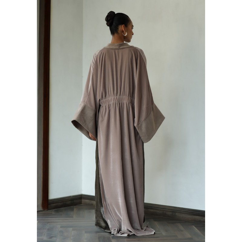 The Cropped Robe Taupe/Olive