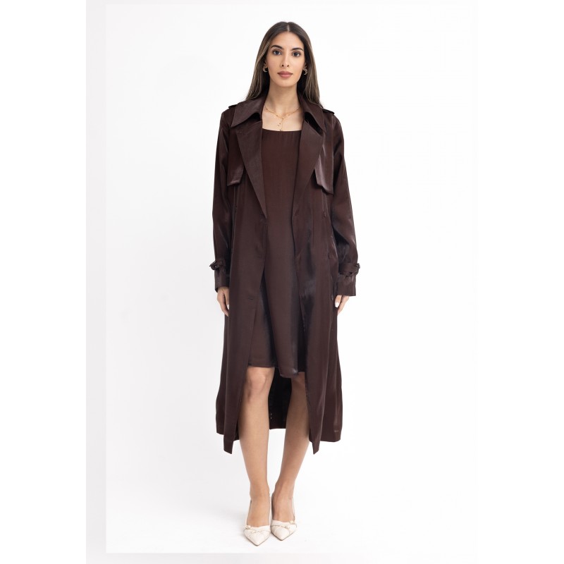 Chocolate Brown Trench and Dress Set