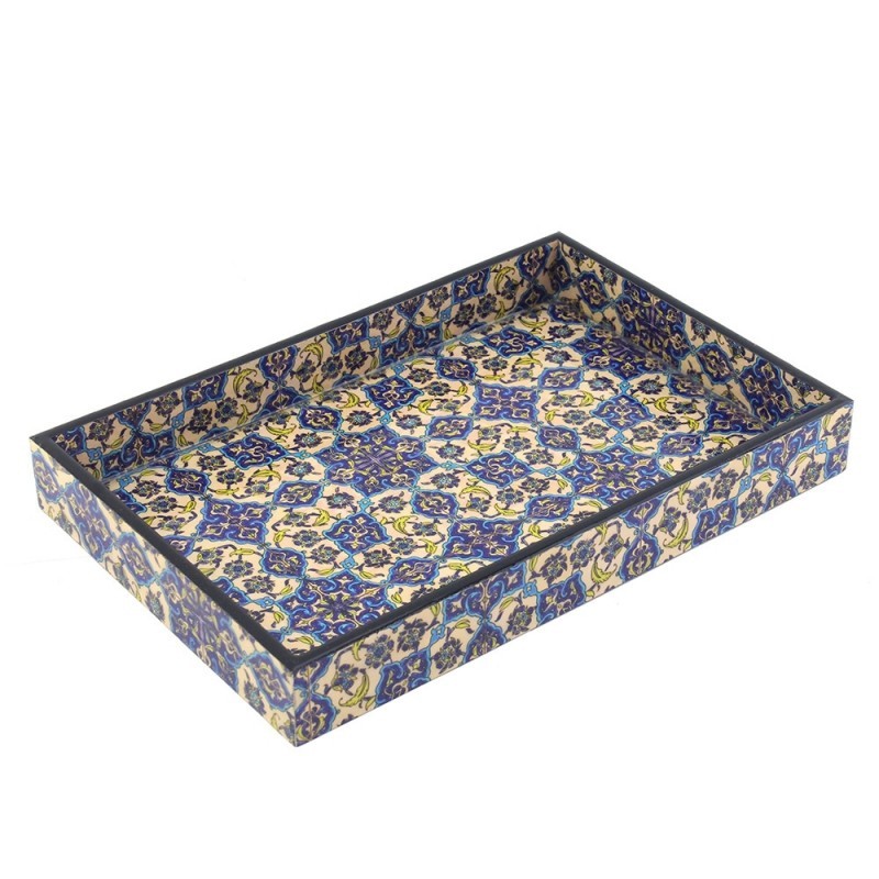 Al-Manzil Arabic Pattern Printed Enamel Tray Set