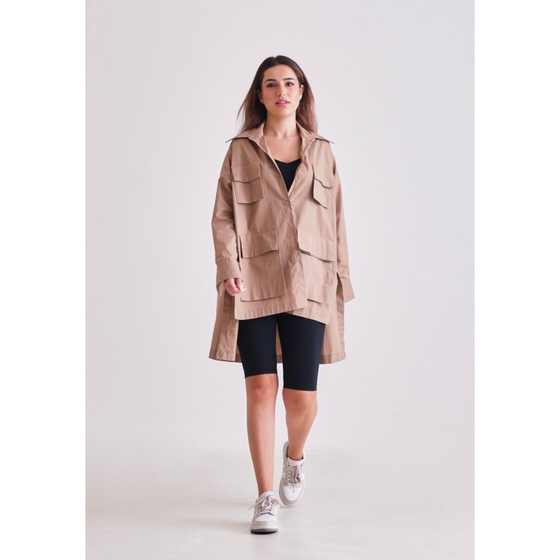 Beige Cargo Jacket