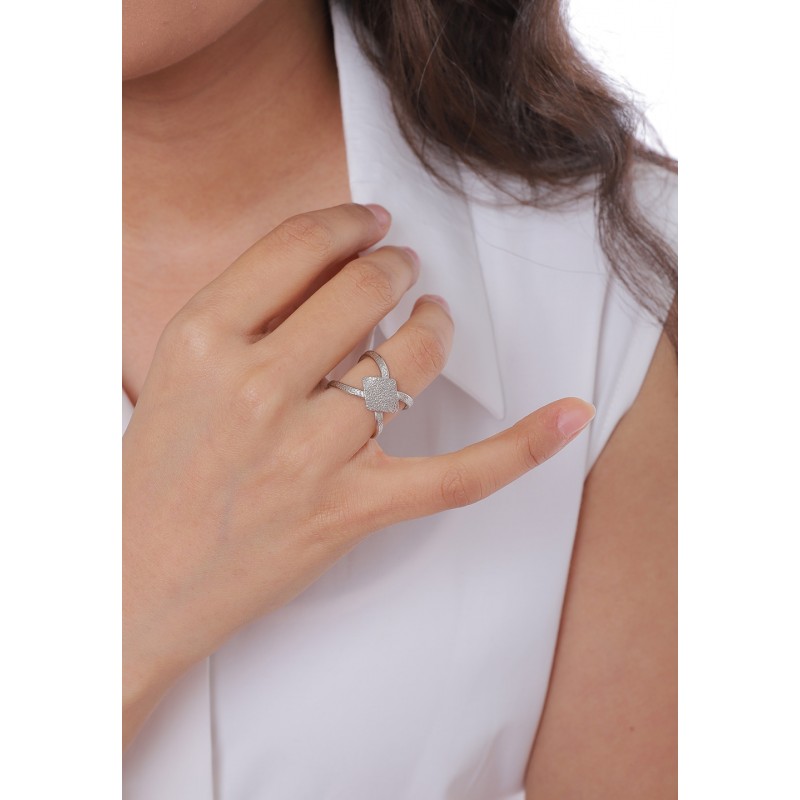 Linked Diamond Set Of A Handcuff & Ring