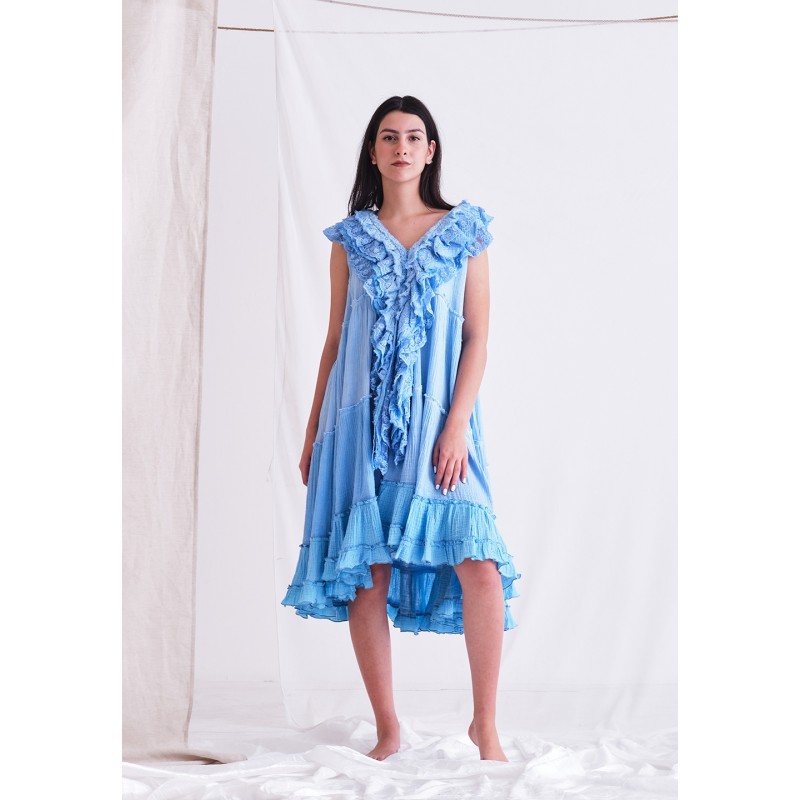 Deep Blue Baby Doll Dress at Mark Cristobal blog