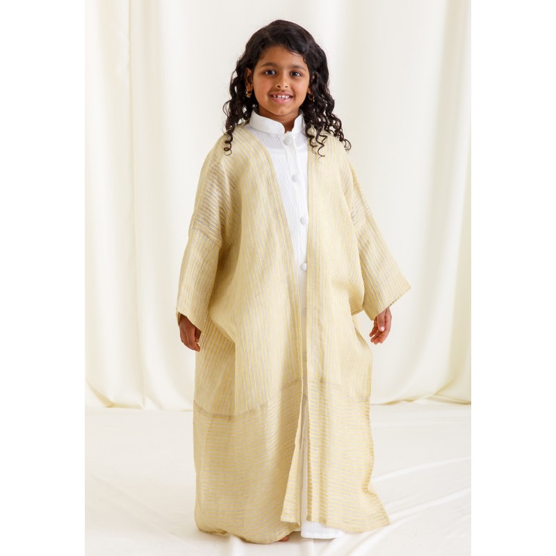 Yellow Damascus Child Linen Bisht