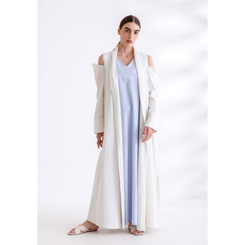 White Bisht And Dress Set