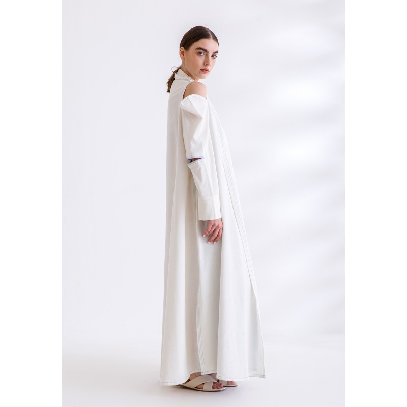 White Bisht And Dress Set