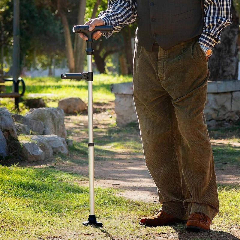 Extendable Walking Stick with LED, Alarm, and Grabber Hannde By Innovagoods