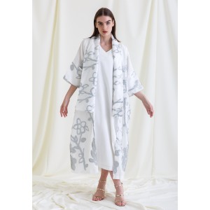 White Embroidered Bisht Set